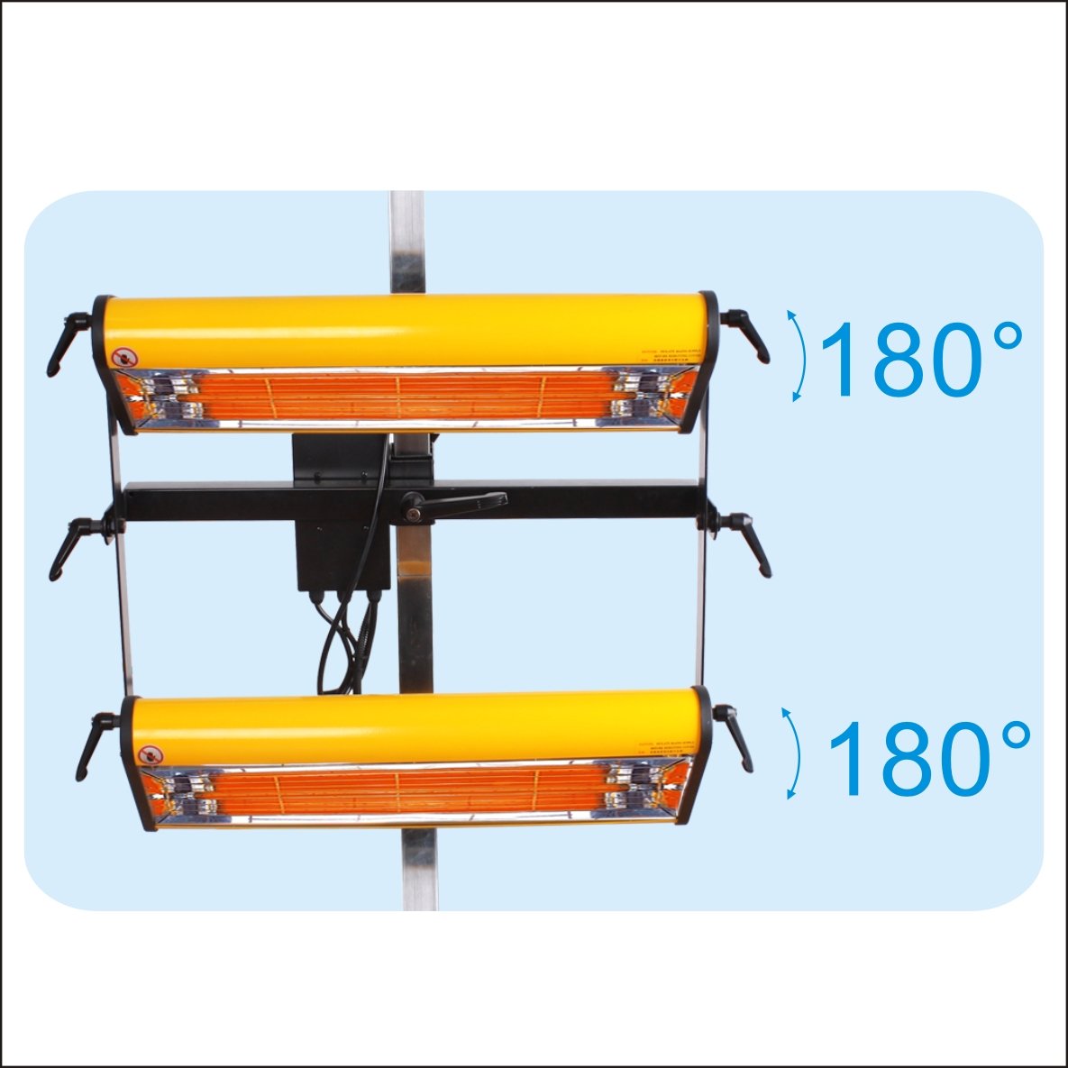 Solary Infrared Paint Curing Lamp, 2 Head Short Wave Lamp, 2100W 110V ...